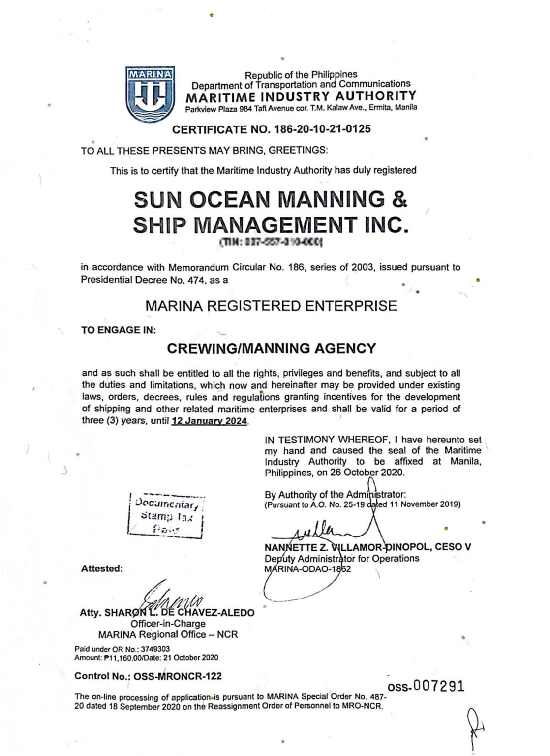 Pantheon Tankers Management LTD - Sun Ocean Manning & Ship Management Inc.